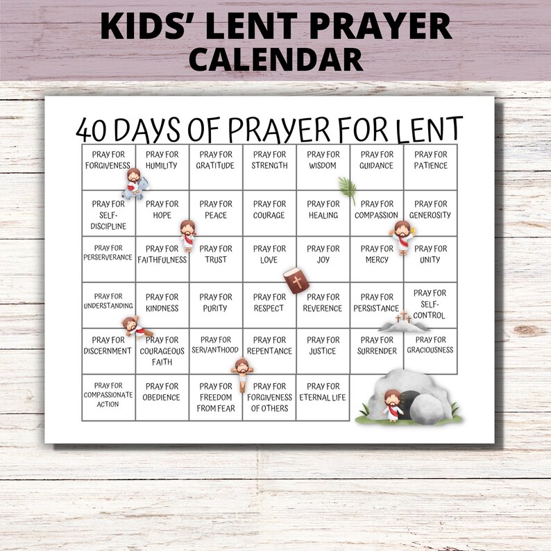 40 Days of Lent Calendar Activities Bundle for Kids, Lent Lesson for ...