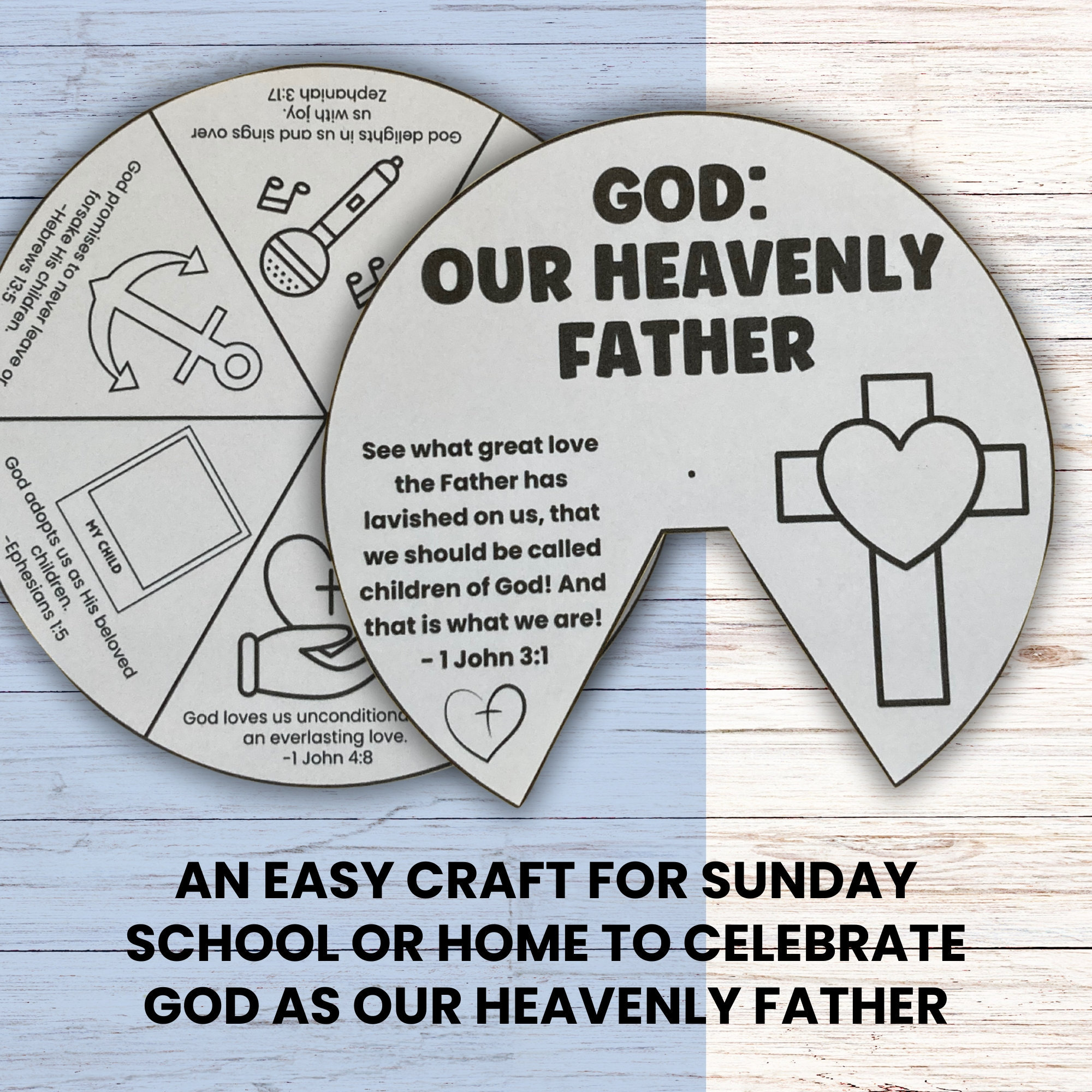 God Our Heavenly Father Bible Wheel Craft Lesson, Fathers Day Bible ...