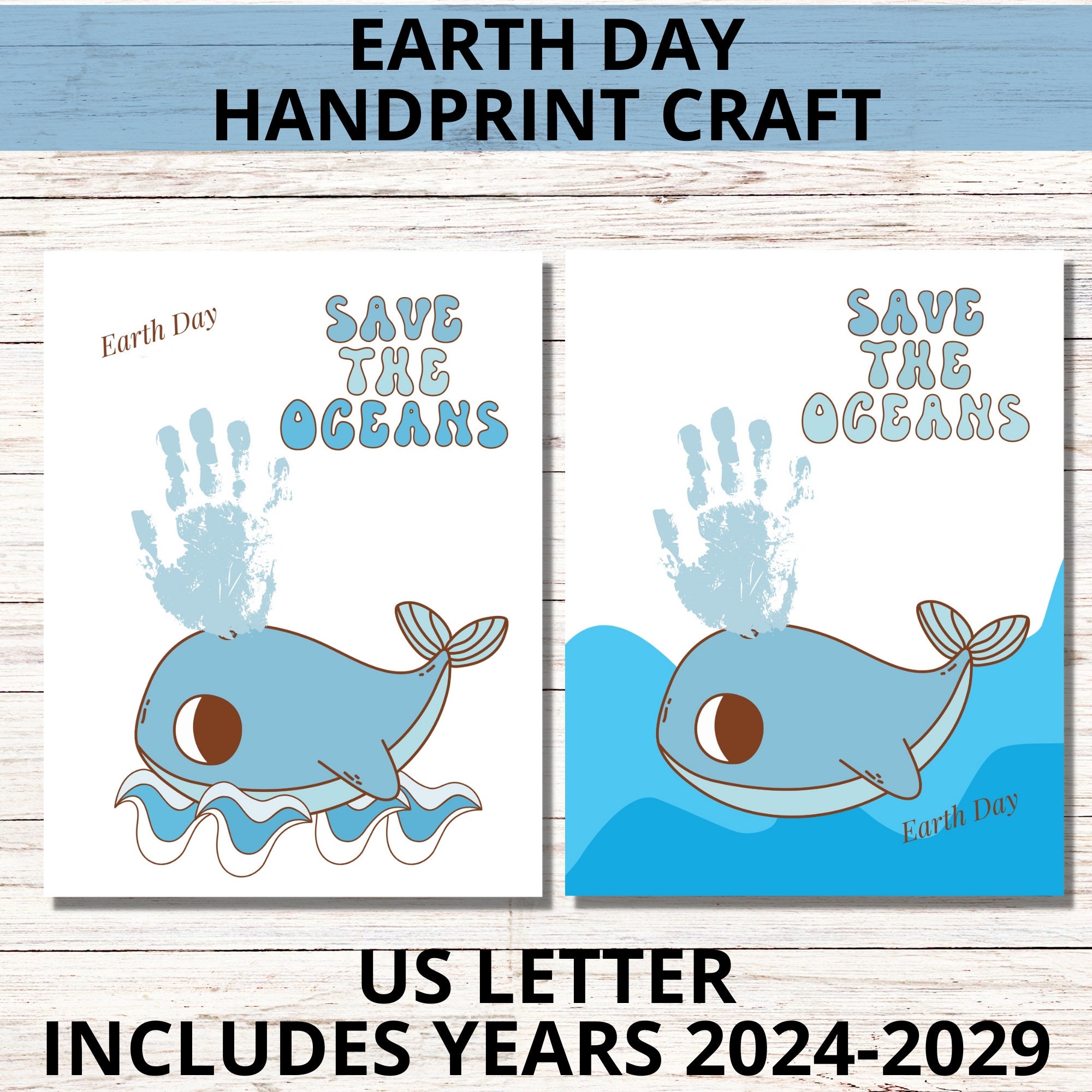 Earth Day Handprint Craft, Save the Oceans Whale Earth Day Handprint ...