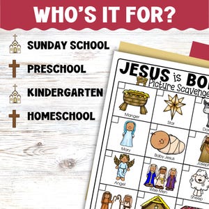 Jesus is Born Christmas Nativity Bible Lesson Church Scavenger Hunt ...