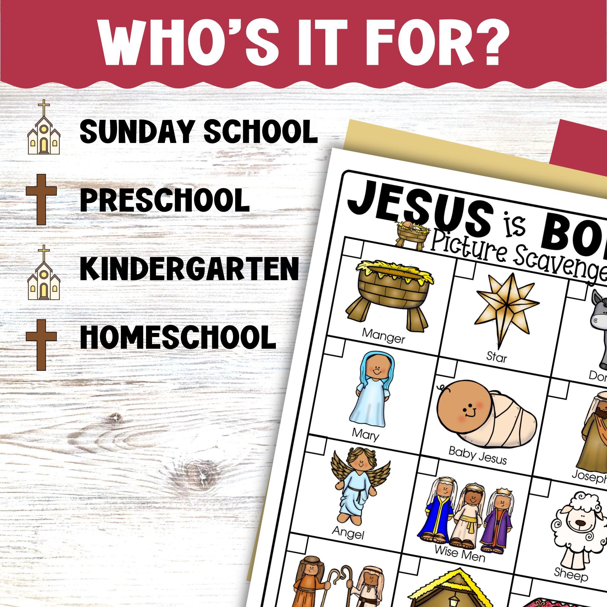 Jesus is Born Christmas Nativity Bible Lesson Church Scavenger Hunt ...