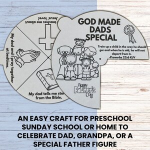 Fathers Day Preschool Church Craft for Dad: God Made Dads Special Bible ...