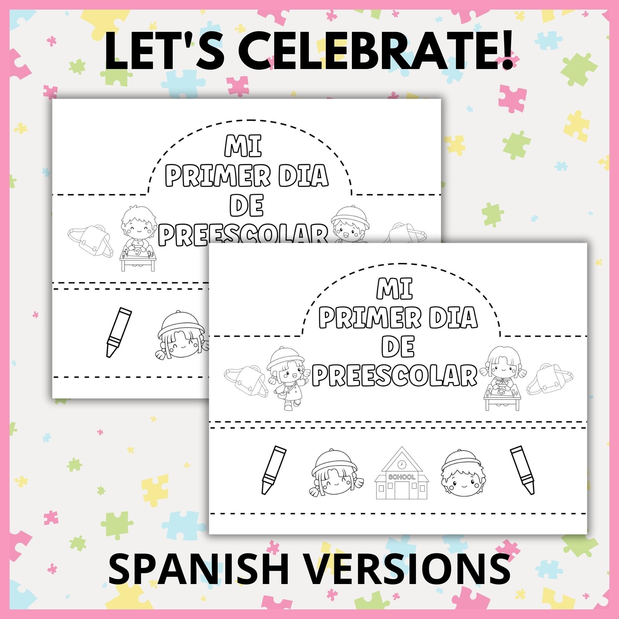 First Day of Preschool Crown Craft Activity Printable, English and ...