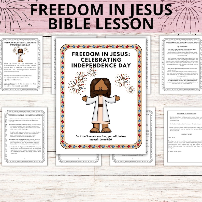 July 4th Sunday School Bible Lesson and Craft Printable, Independence ...