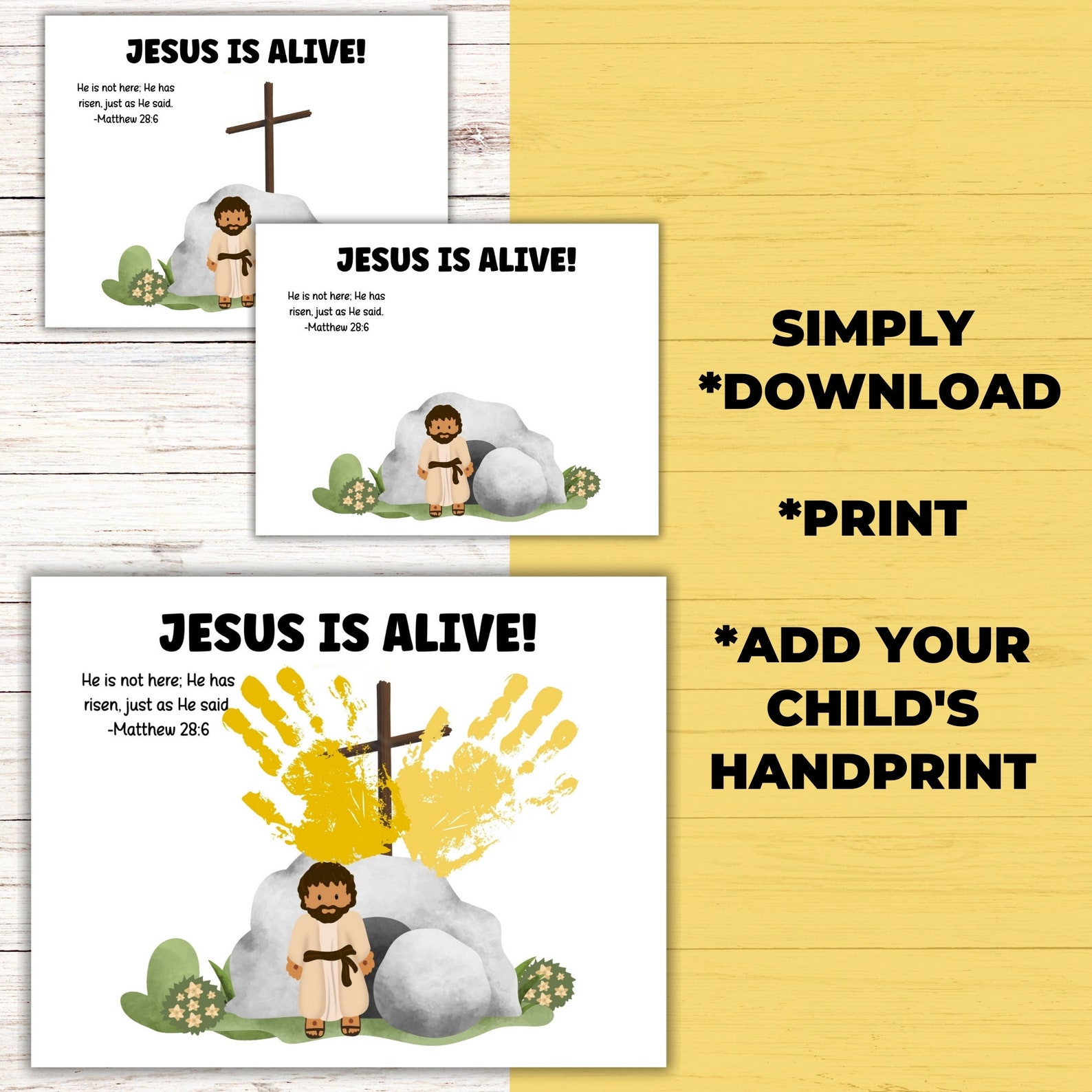 Jesus is Alive Easter Sunday Bible Story Craft Bundle, Easter Sunday ...