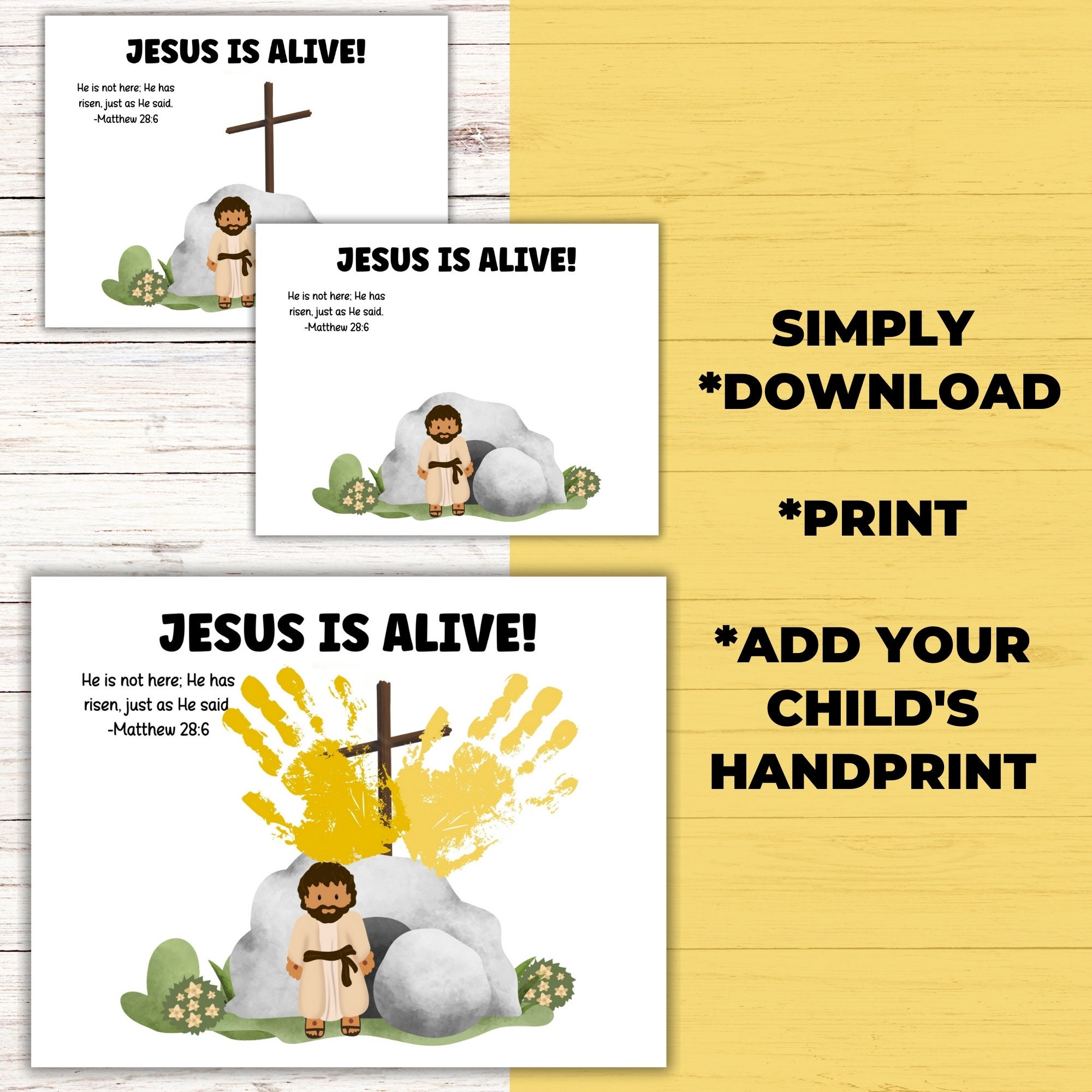 Jesus is Alive Easter Sunday Bible Story Craft Bundle, Easter Sunday ...