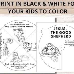 Jesus the Good Shepherd Bible Spinner Craft, John 10:1-16 Bible Lesson ...