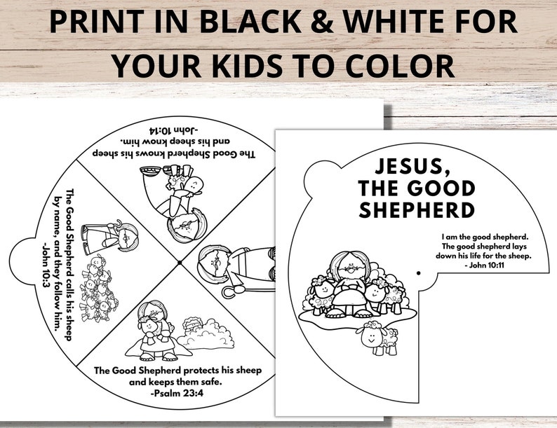 Jesus the Good Shepherd Bible Spinner Craft, John 10:1-16 Bible Lesson ...