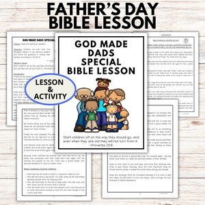 Fathers Day Bible Lesson and Craft Bundle, Sunday School Bible ...