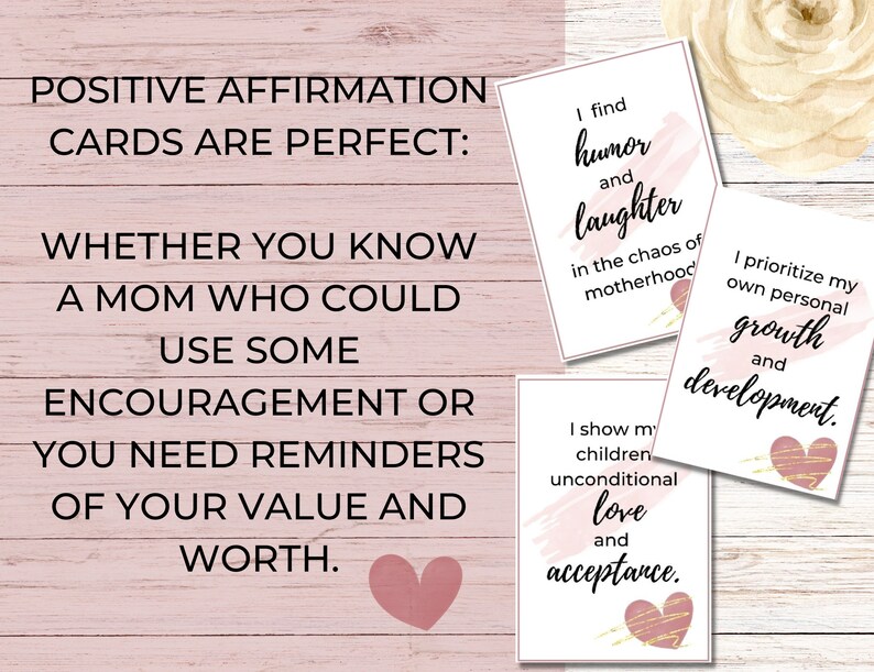 Affirmations for Mothers, Positive Affirmation Cards for Moms ...