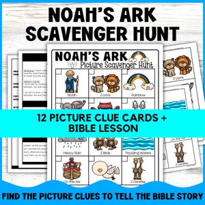 Noah's Ark Bible Lesson Scavenger Hunt Activity Prek, Sunday School ...