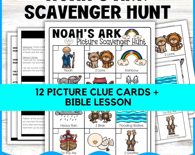 Noah's Ark Printable, Sunday School Lesson, Kids Bible Study Craft ...