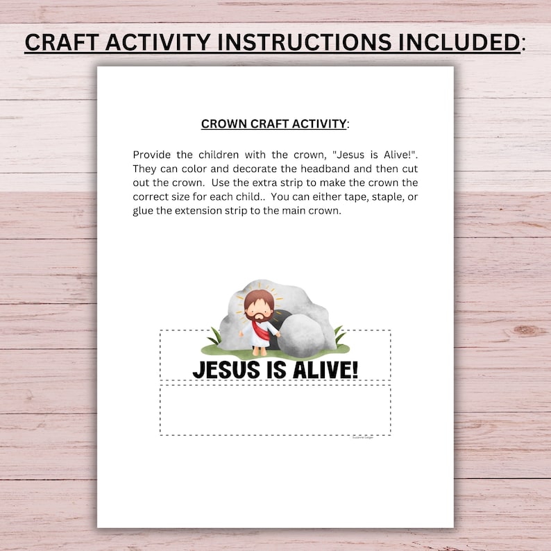 Jesus is Alive Crown Craft Activity Printable, Easter Celebration Craft ...
