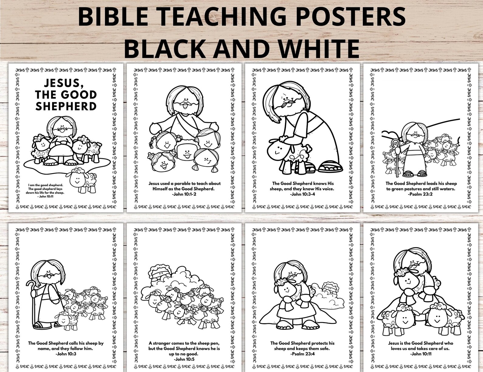 The Good Shepherd Bible Activity Pages, John 10 Bible Teaching Posters ...