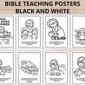 The Good Shepherd Bible Activity Pages, John 10 Bible Teaching Posters ...