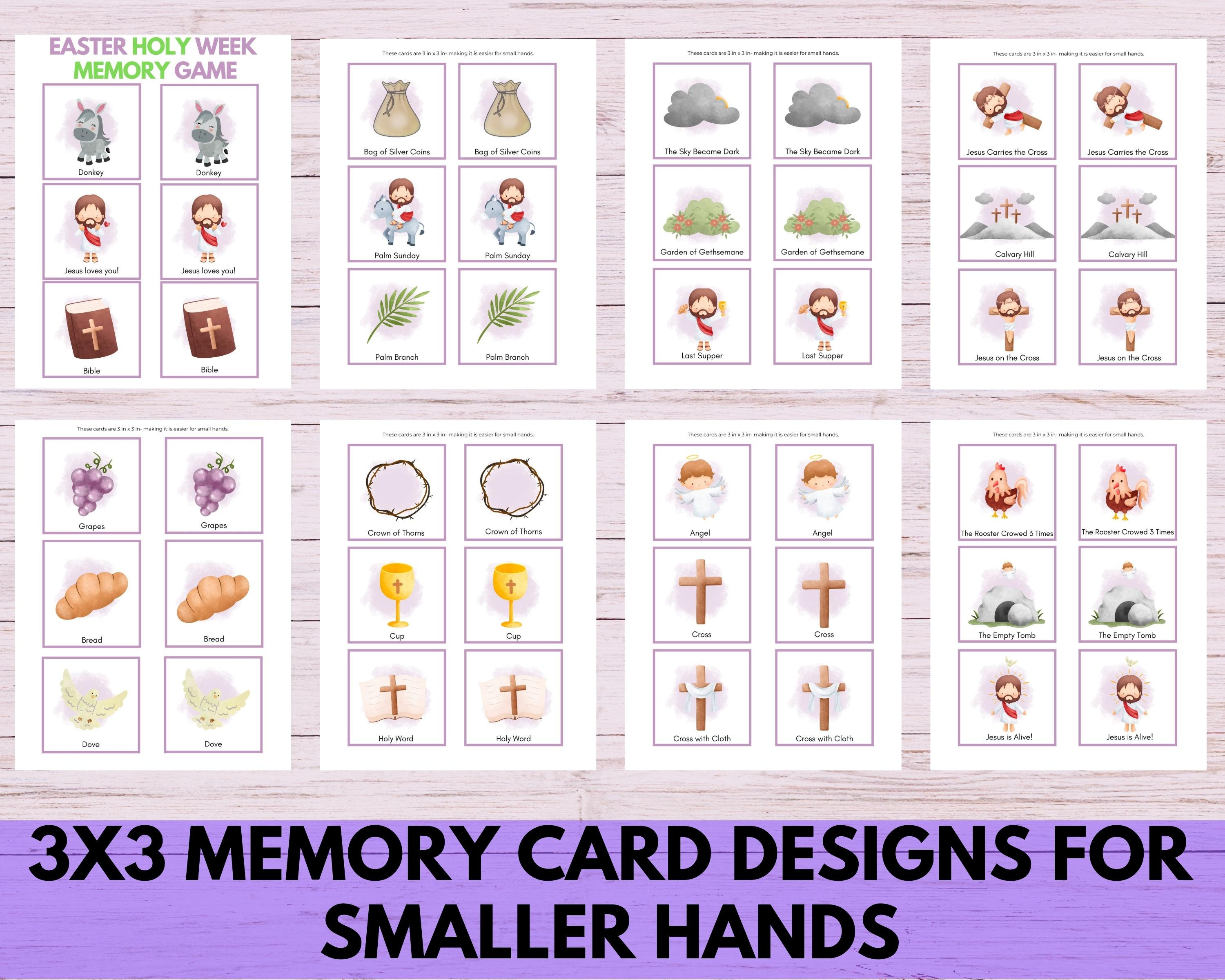 Easter Story Memory Game for Toddlers & Preschoolers, Printable Bible ...