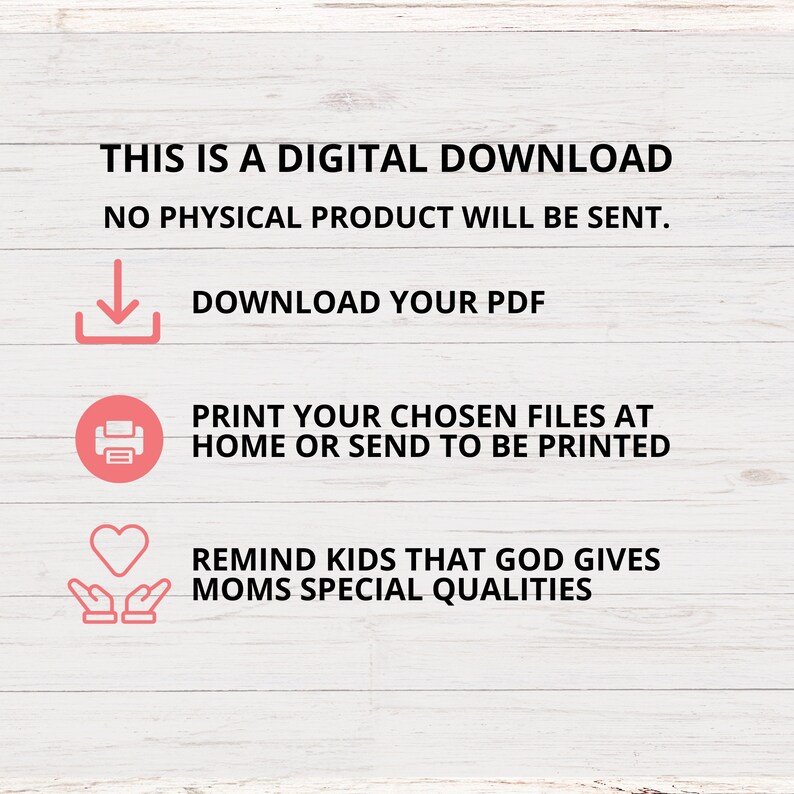 Mothers Day Bible Craft, Sunday School Gods Blessing for Moms Printable ...