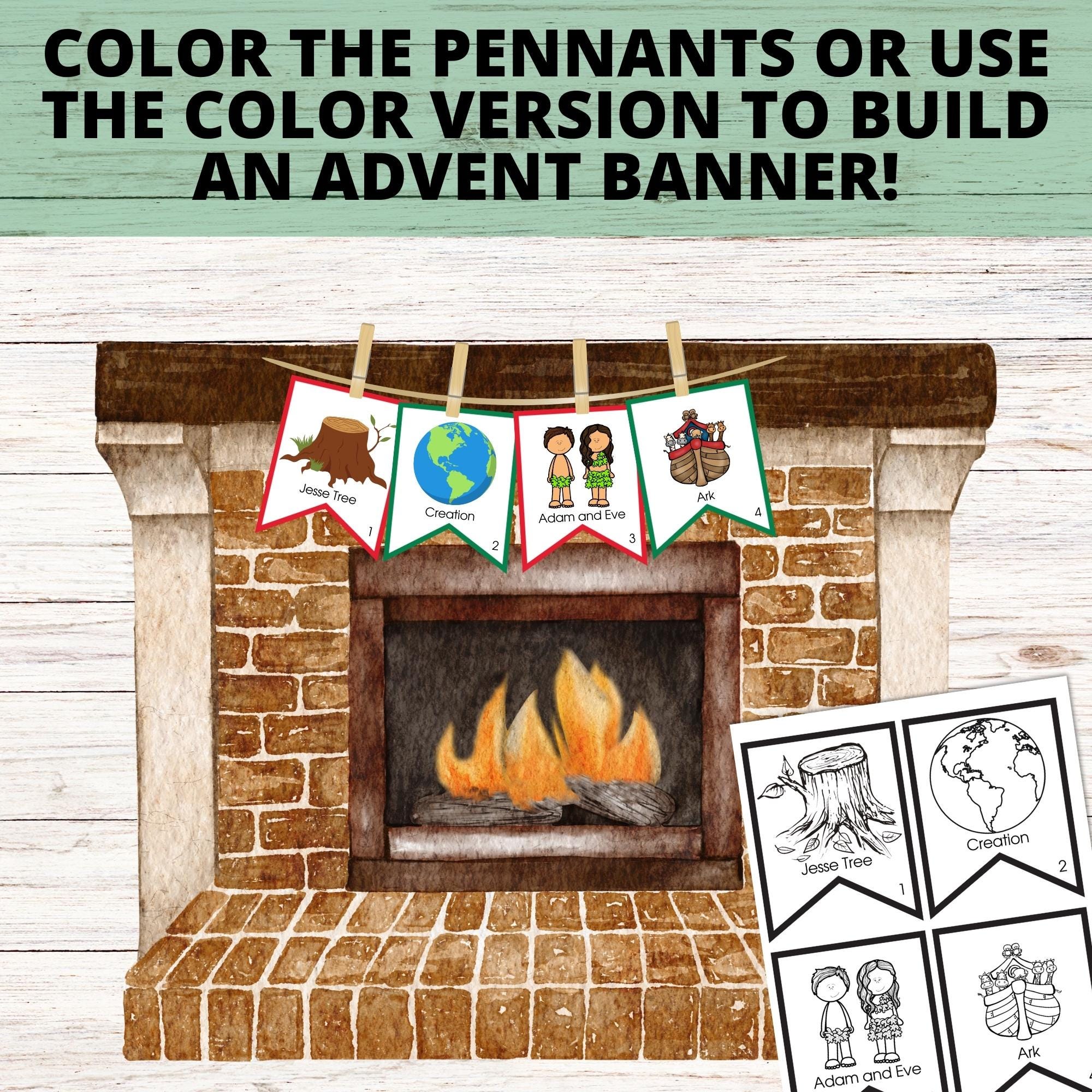 Jesse Tree Advent Calendar Devotional and Coloring Christmas Craft ...