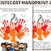 Pentecost Handprint Craft Acts 2 Bible Story, Handprint Art Activity ...