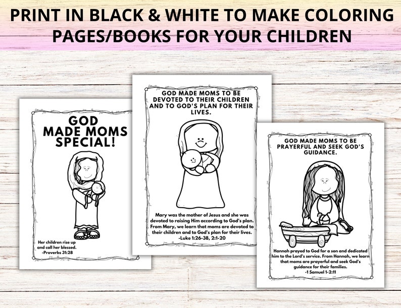 Mothers Day Bible Lesson Teaching Posters and Craft, Moms of the Bible ...