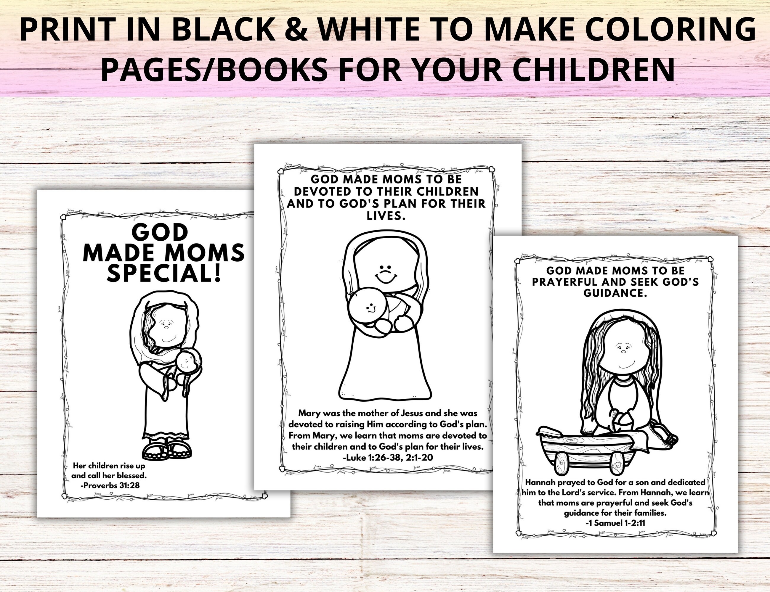 Mothers Day Bible Lesson Teaching Posters and Craft, Moms of the Bible ...