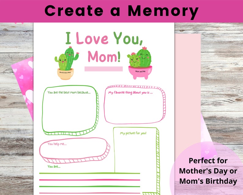 All About Mom Fun Facts Mother's Day Questionnaire fill in the Blank ...