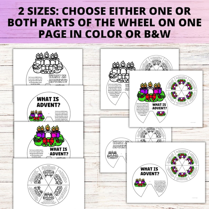 Advent Wreath Bible Lesson and Advent Coloring Bible Wheel Christmas ...