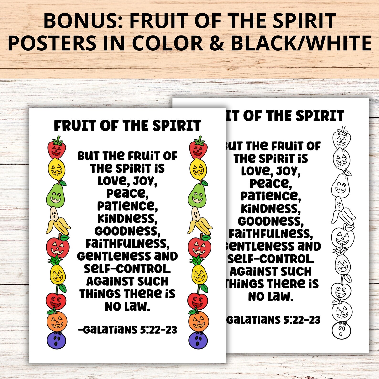 Fruit of the Spirit Bible Wheel Craft Printable, Sunday School Coloring ...