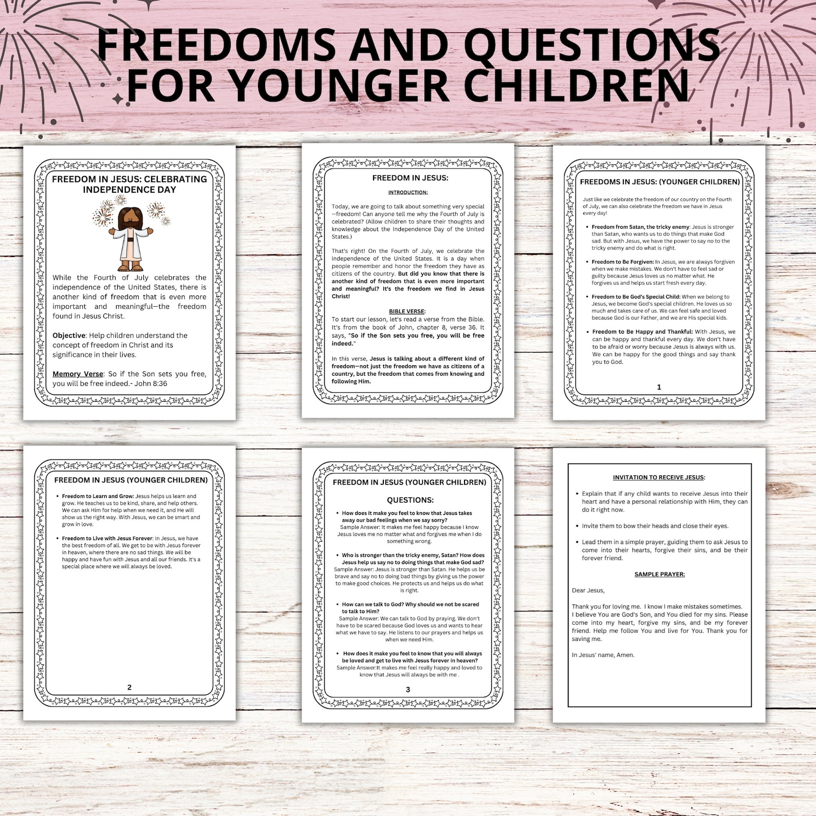 July 4th Sunday School Bible Lesson and Craft Printable, Independence ...