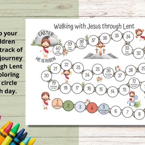 40 Days Lent Countdown Calendar for Kids 2025, 40 Days Lenten Calendar ...