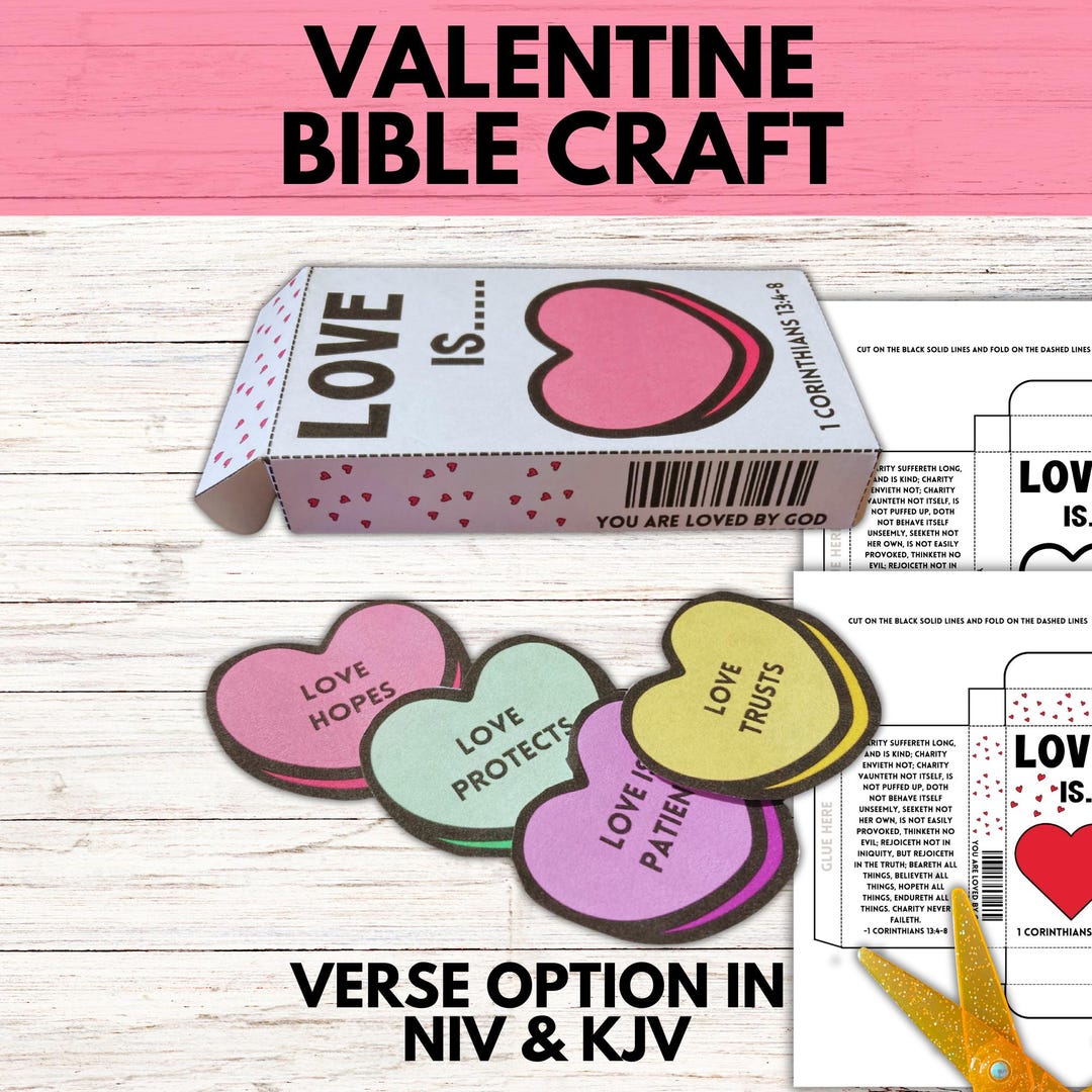 Valentine's Day Bible Craft, Christian Valentine's Love is Candy Box ...