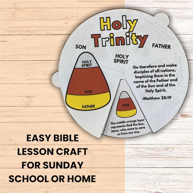 Holy Trinity Bible Coloring Wheel and Lesson for Kids, Candy Corn ...