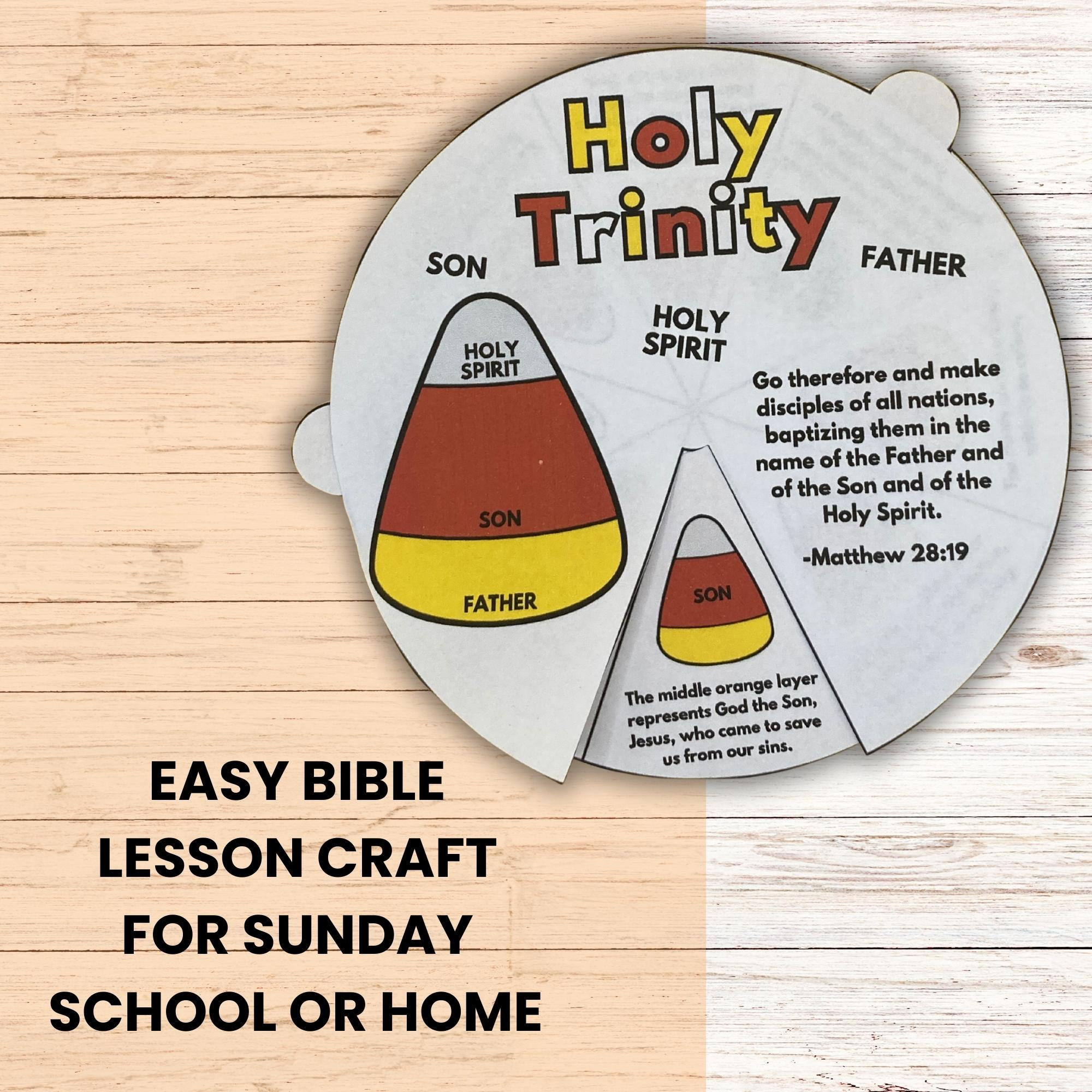 Holy Trinity Bible Coloring Wheel and Lesson for Kids, Candy Corn ...
