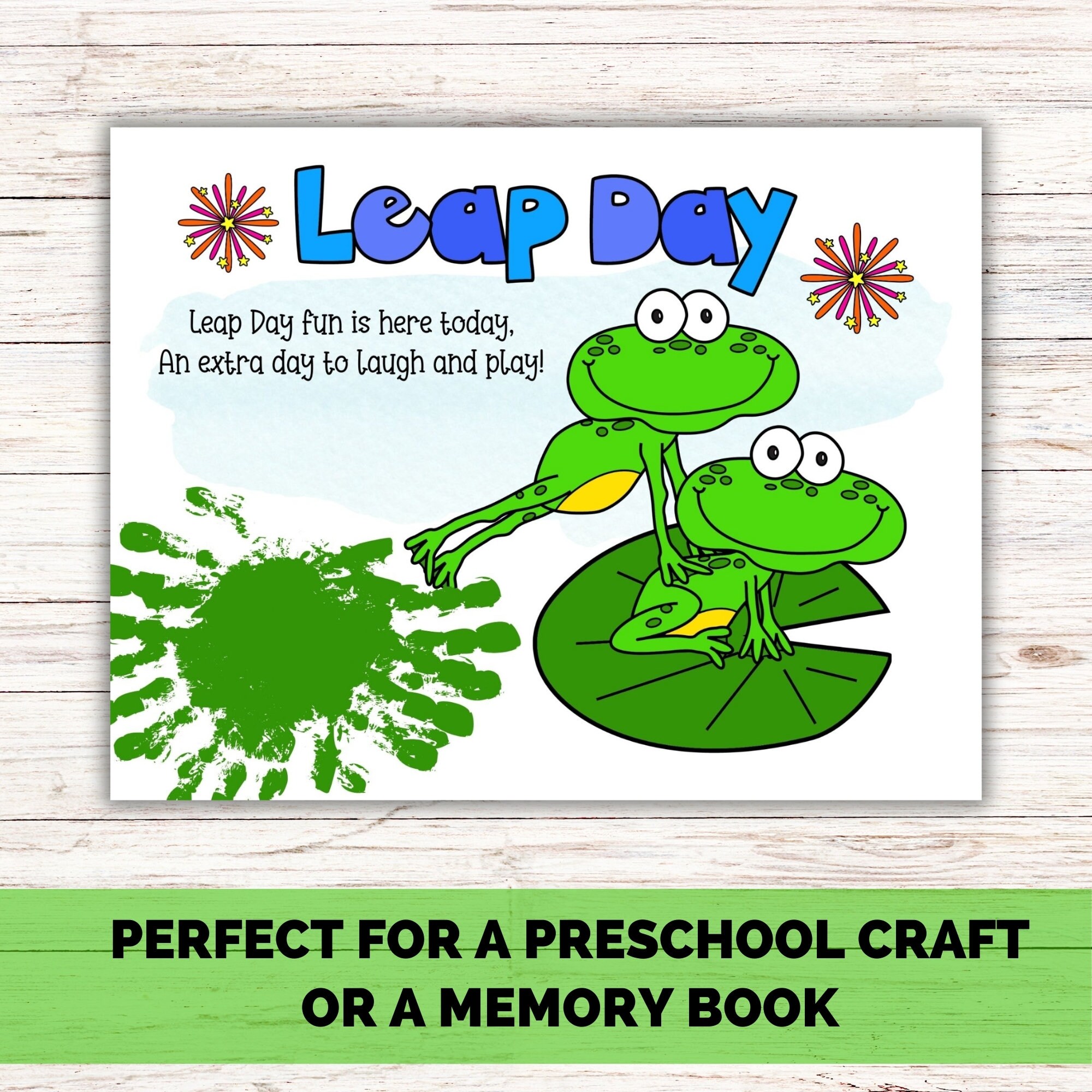 Leap Day Handprint Craft, Leap Year 2024 Handprint Art, Toddler and ...