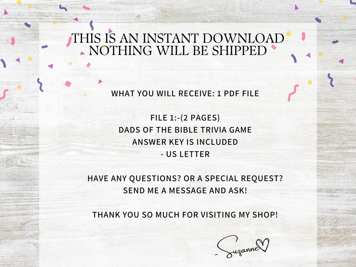 Fathers Day Fathers of the Bible Trivia for Church and Bible Study ...