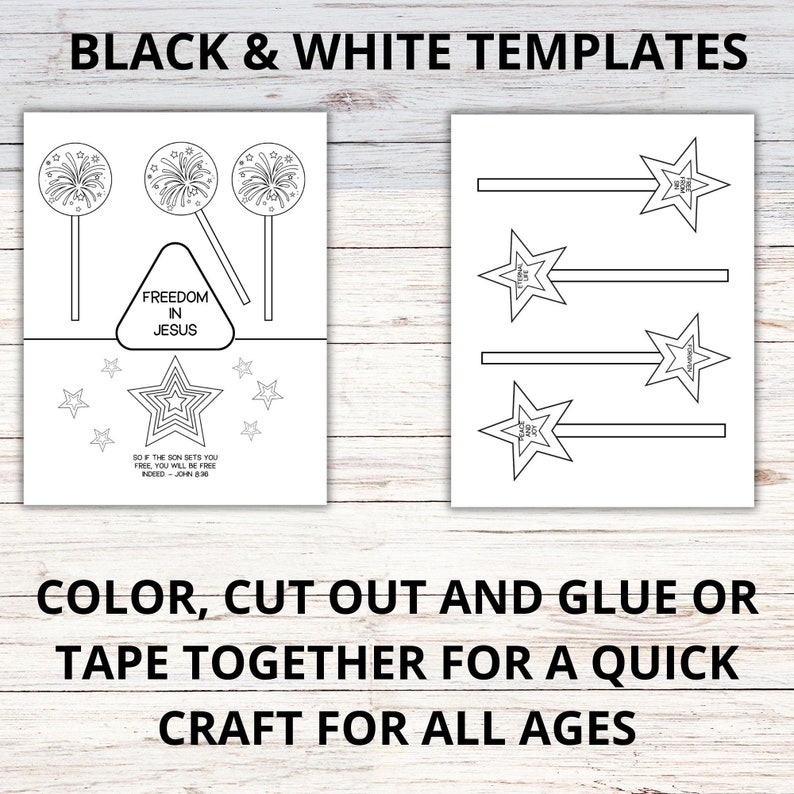 4th of July Sunday School Bible Craft, Freedom in Jesus Bible Printable ...