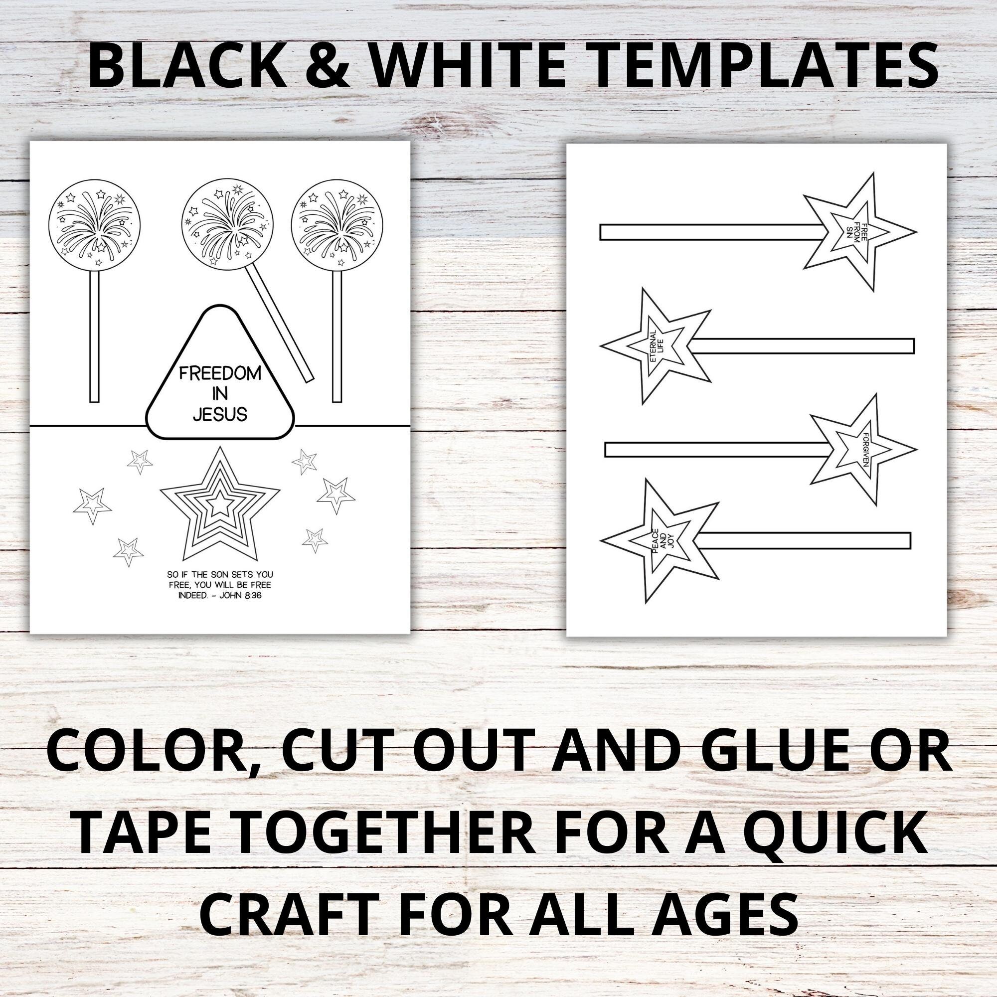 4th of July Sunday School Bible Craft, Freedom in Jesus Bible Printable ...