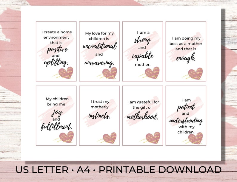 Affirmations for Mothers, Positive Affirmation Cards for Moms ...