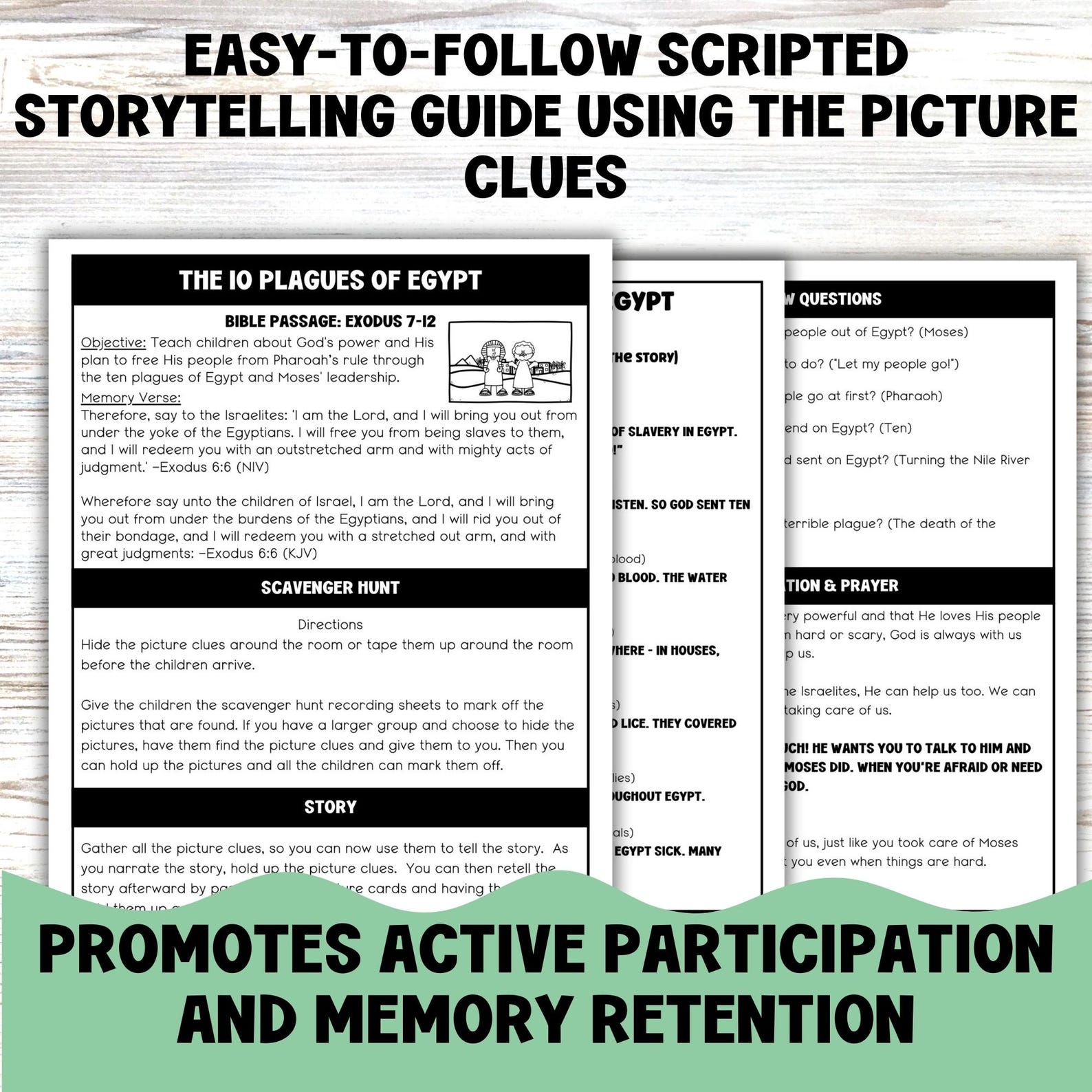 Ten Plagues of Egypt Bible Lesson Scavenger Hunt Activity Prek, Sunday ...
