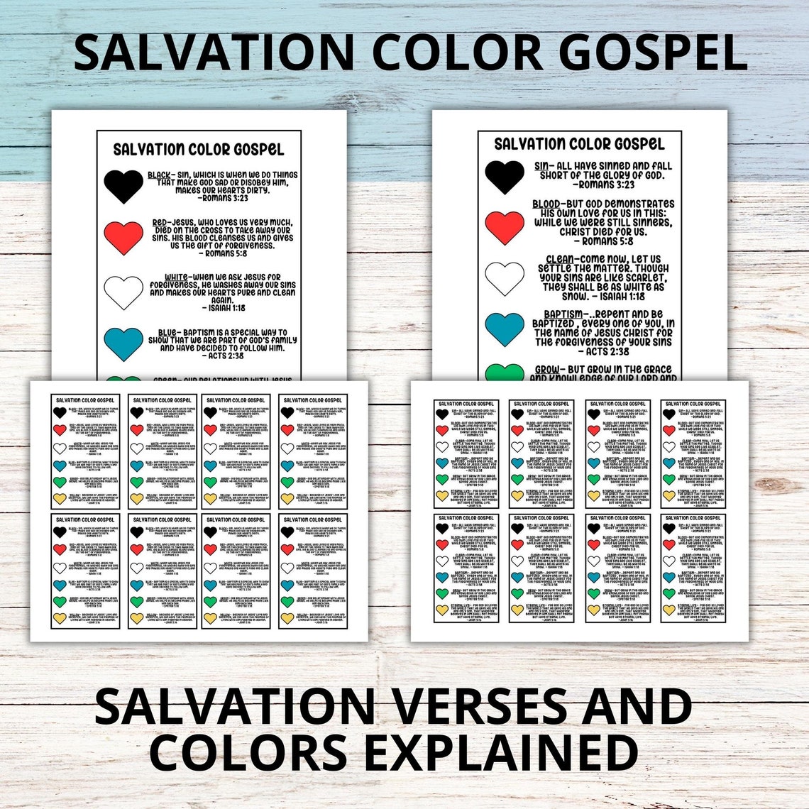 Salvation Bible Lesson and Activities Printable, Color Gospel Bible ...