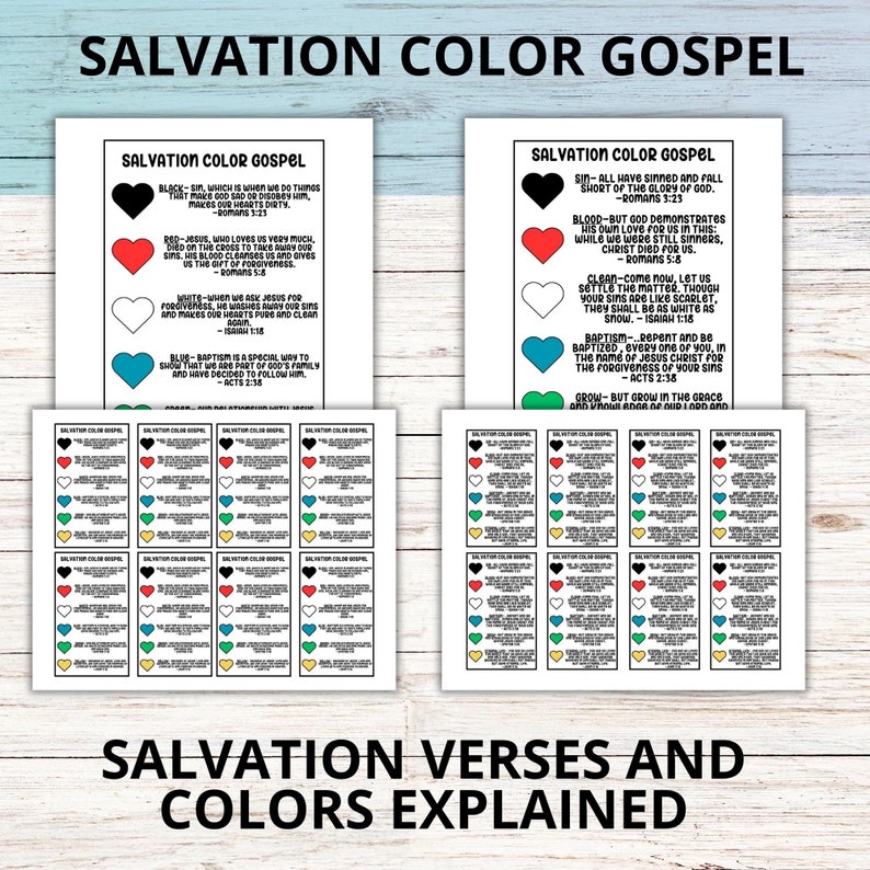 Salvation Bible Lesson and Activities Printable, Color Gospel Bible ...