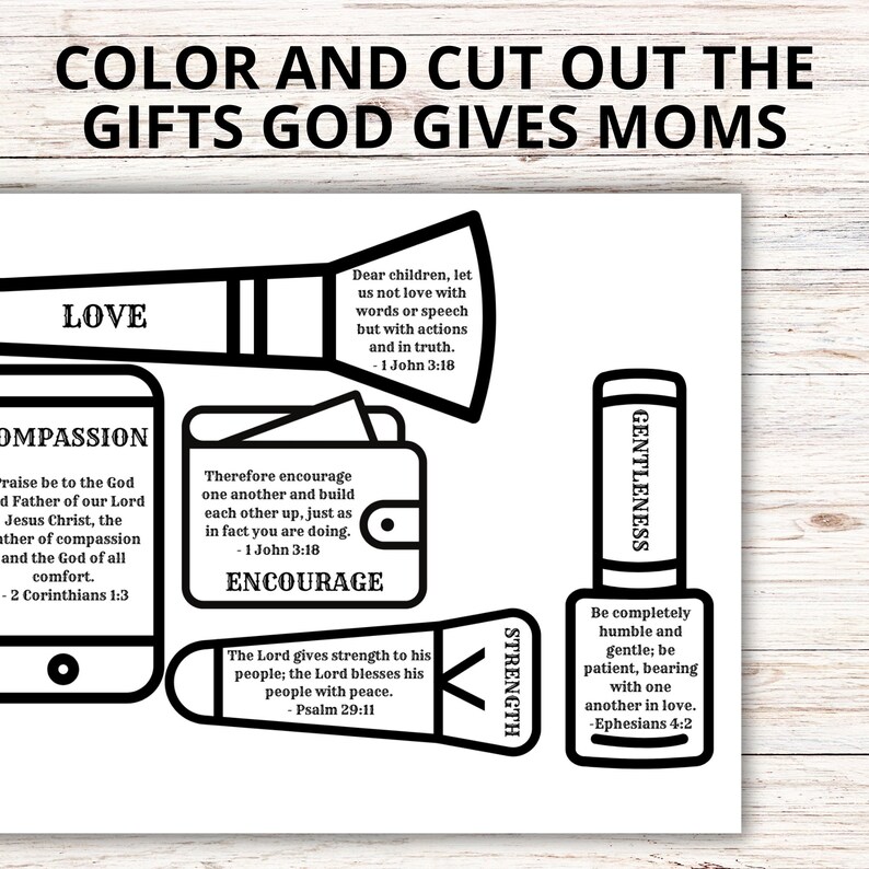 Mothers Day Bible Craft, Sunday School Gods Blessing for Moms Printable ...