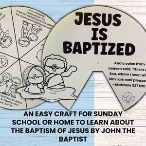 Jesus is Baptized Bible Wheel Craft, Matthew 3:1-17 Bible Coloring ...