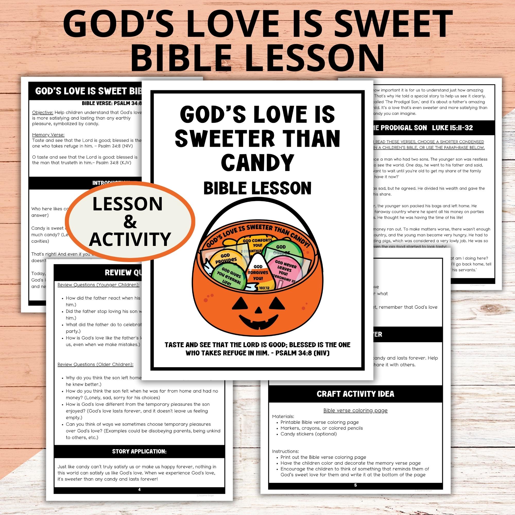 Christian Halloween Bible Lesson and Craft Activity Bundle, Sunday ...