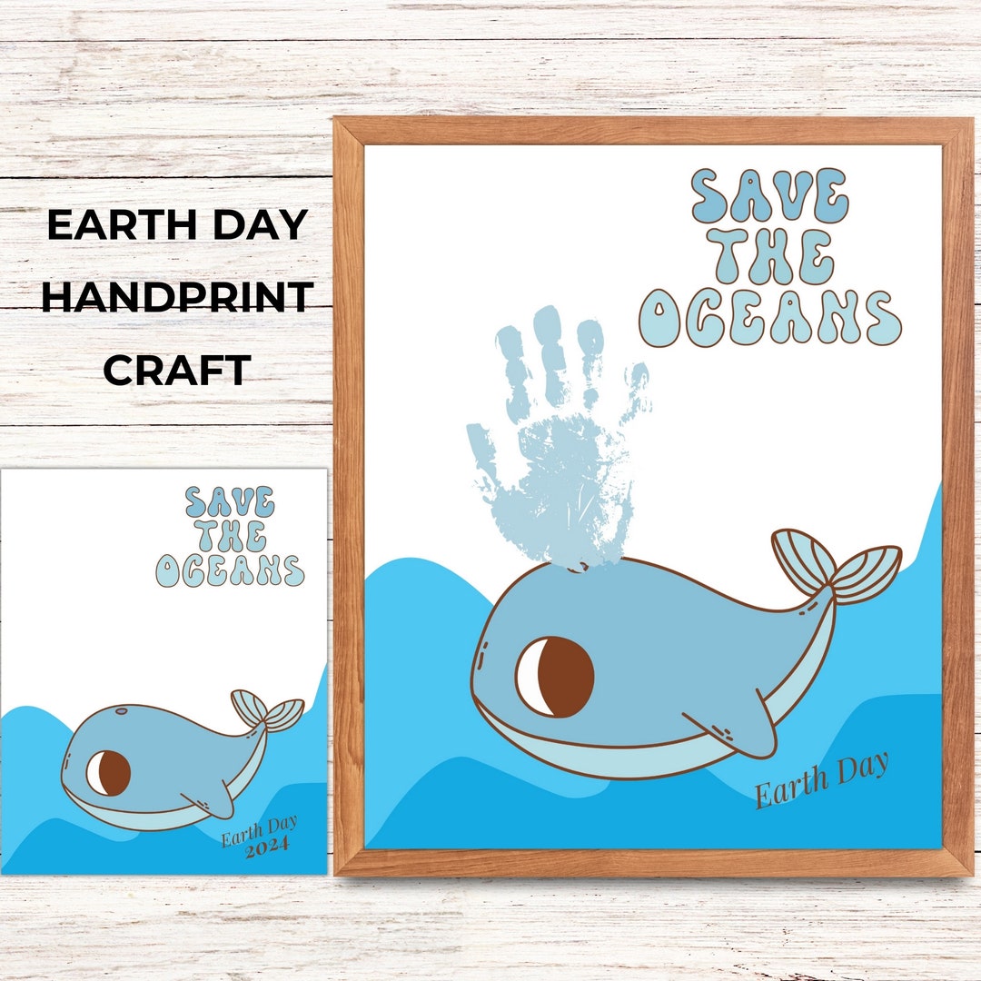 Earth Day Handprint Craft, Save the Oceans Whale Earth Day Handprint ...