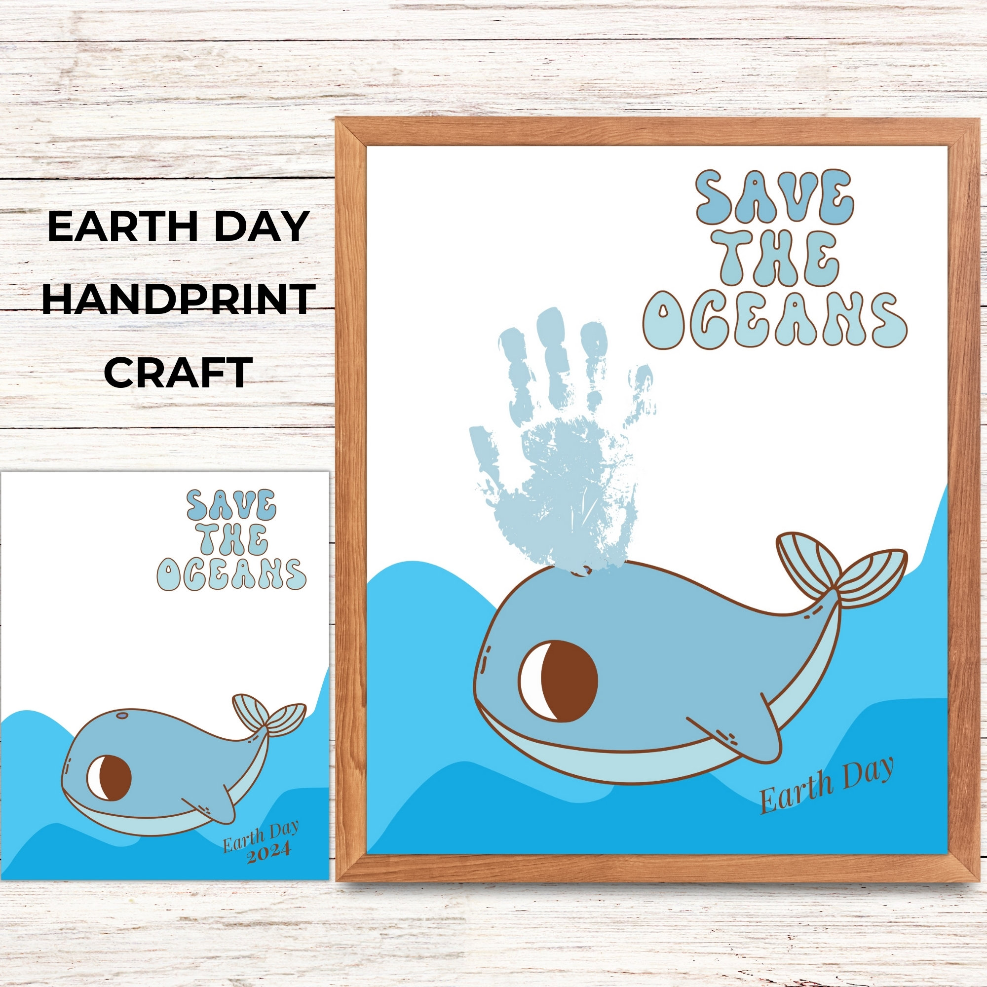 Earth Day Handprint Craft, Save the Oceans Whale Earth Day Handprint ...