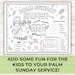 Palm Sunday Bible Activity Coloring Placemat, Palm Sunday School Game ...