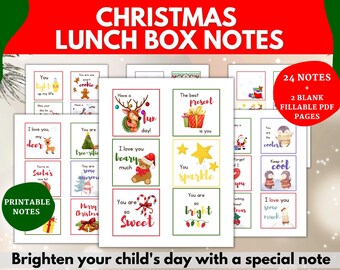 Christmas Lunchbox Notes (printable) - Etsy