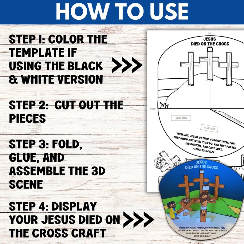 Jesus Died on the Cross Bible Craft Activity, Good Friday Easter Bible ...