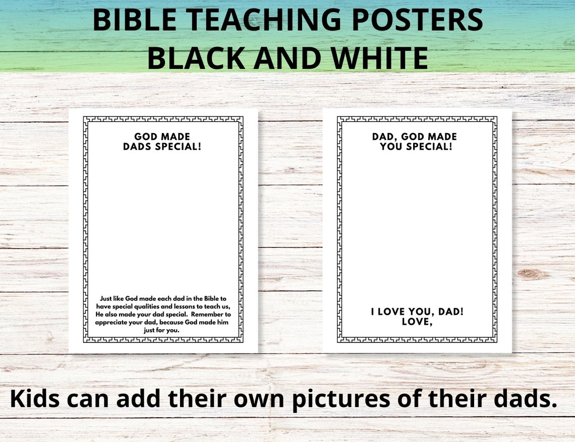 Fathers Day Bible Lesson Teaching Posters and Craft, Dads of the Bible ...